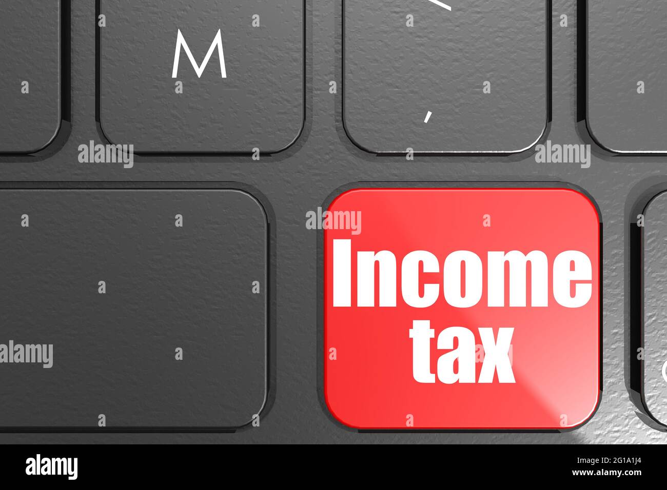 Income tax word on square keyboard button, 3D rendering Stock Photo - Alamy