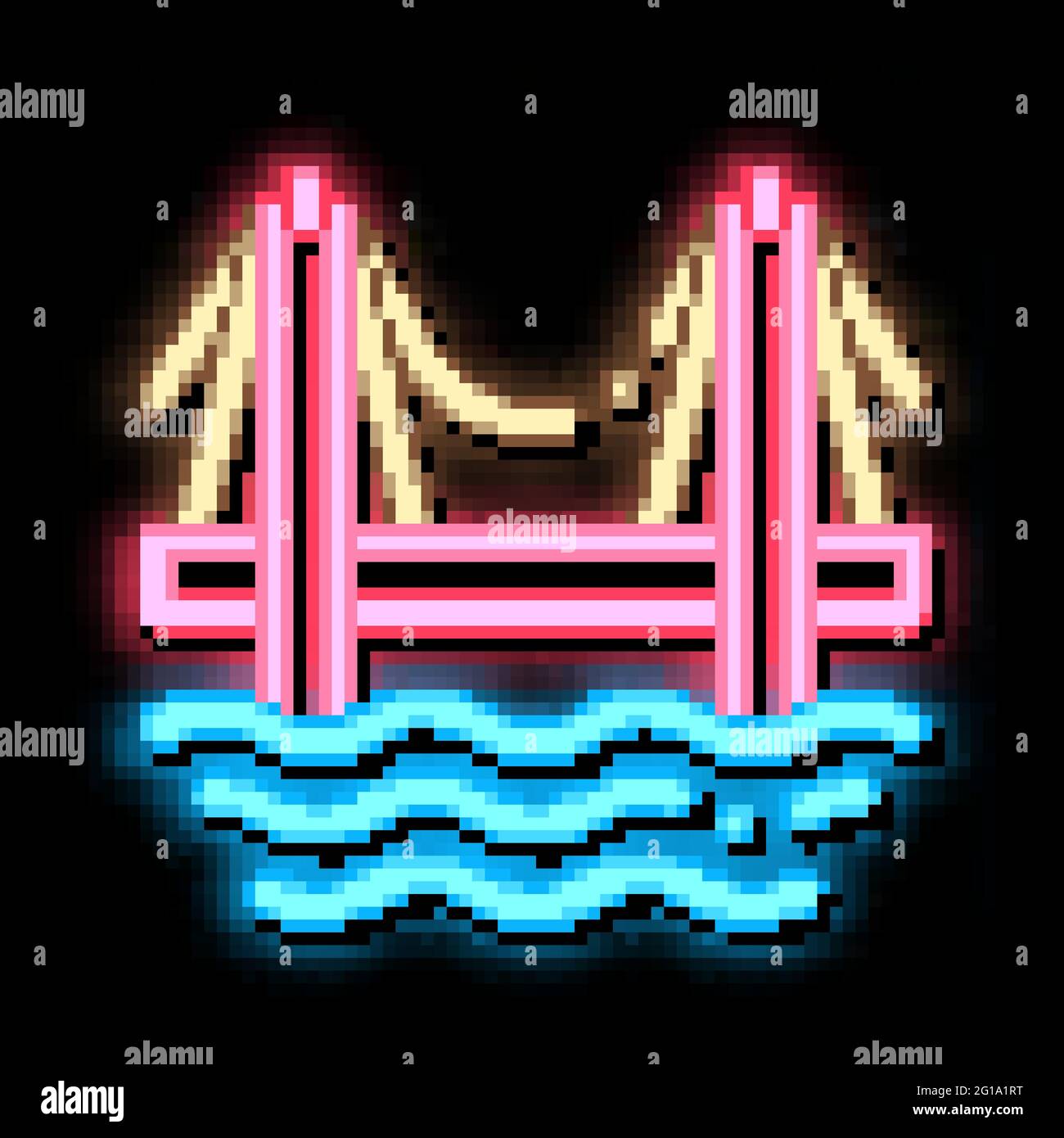 Sea Bridge neon glow icon illustration Stock Vector Image & Art - Alamy