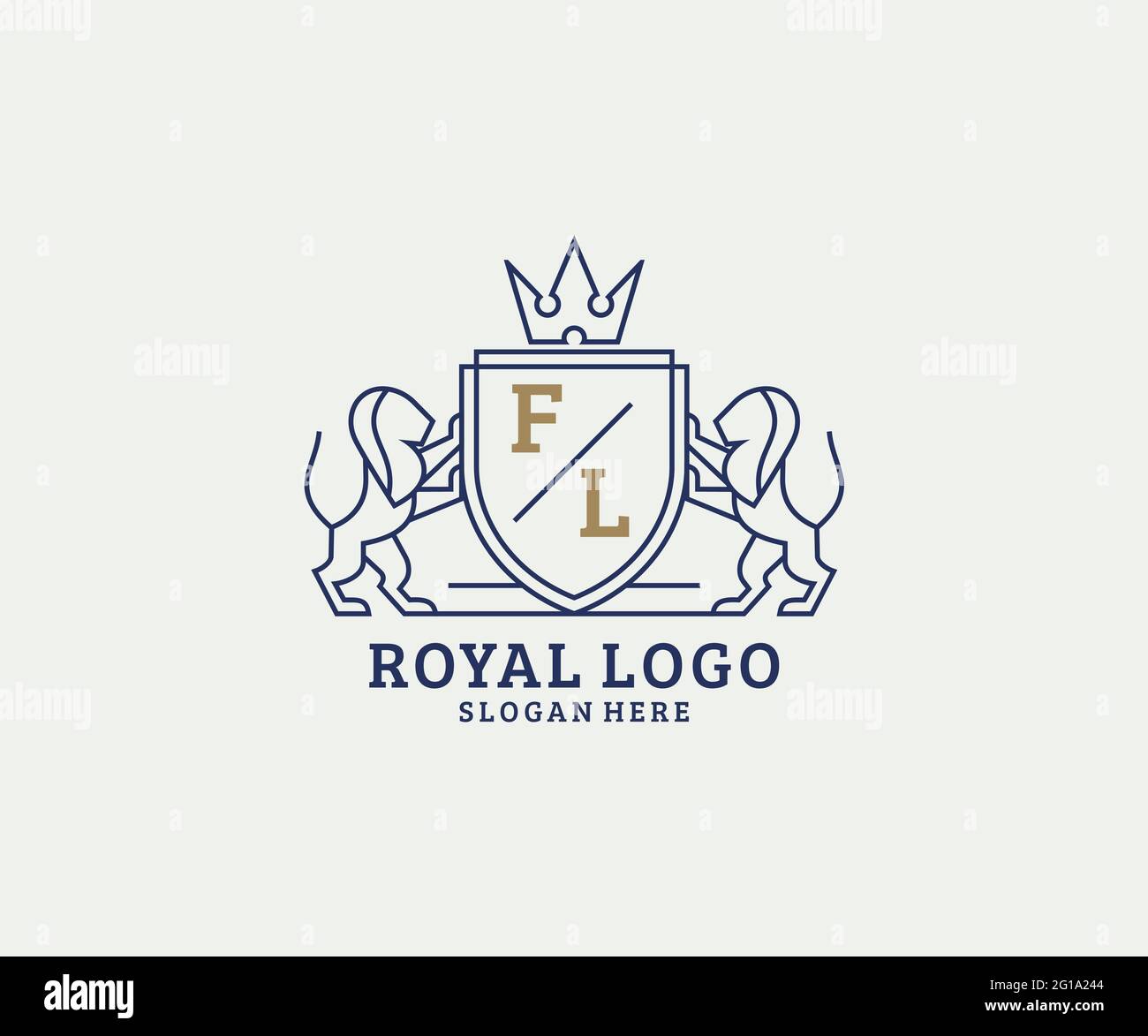 FL Letter Lion Royal Luxury Logo template in vector art for Restaurant ...