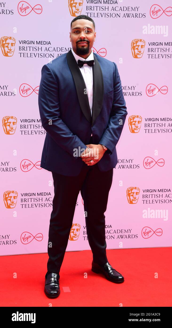 Jordan Banjo arrives for the Virgin Media BAFTA TV awards at the TV ...