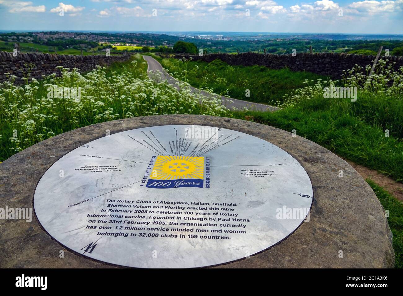 Viewpoint and the green city of Sheffield, seen from the west ...
