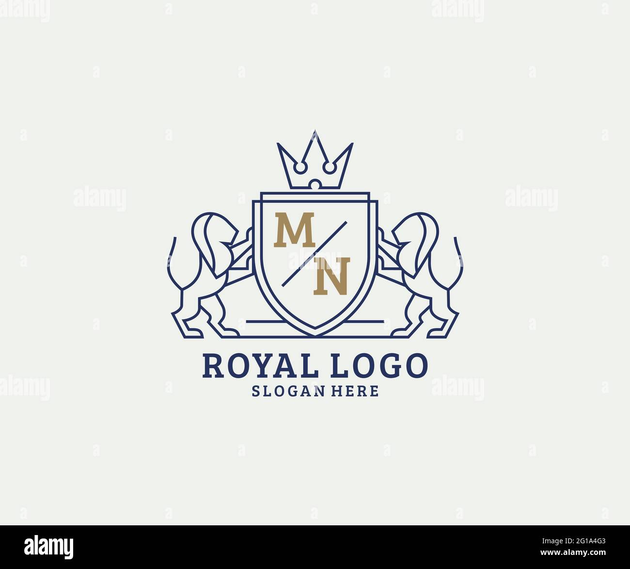 MN Letter Lion Royal Luxury Logo template in vector art for Restaurant ...
