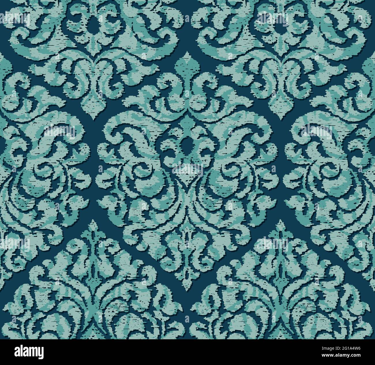 Blue damask pattern hi-res stock photography and images - Alamy