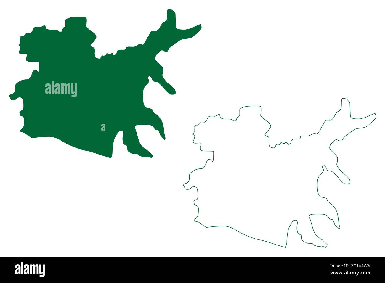 Thoubal district (Manipur State, Republic of India) map vector ...