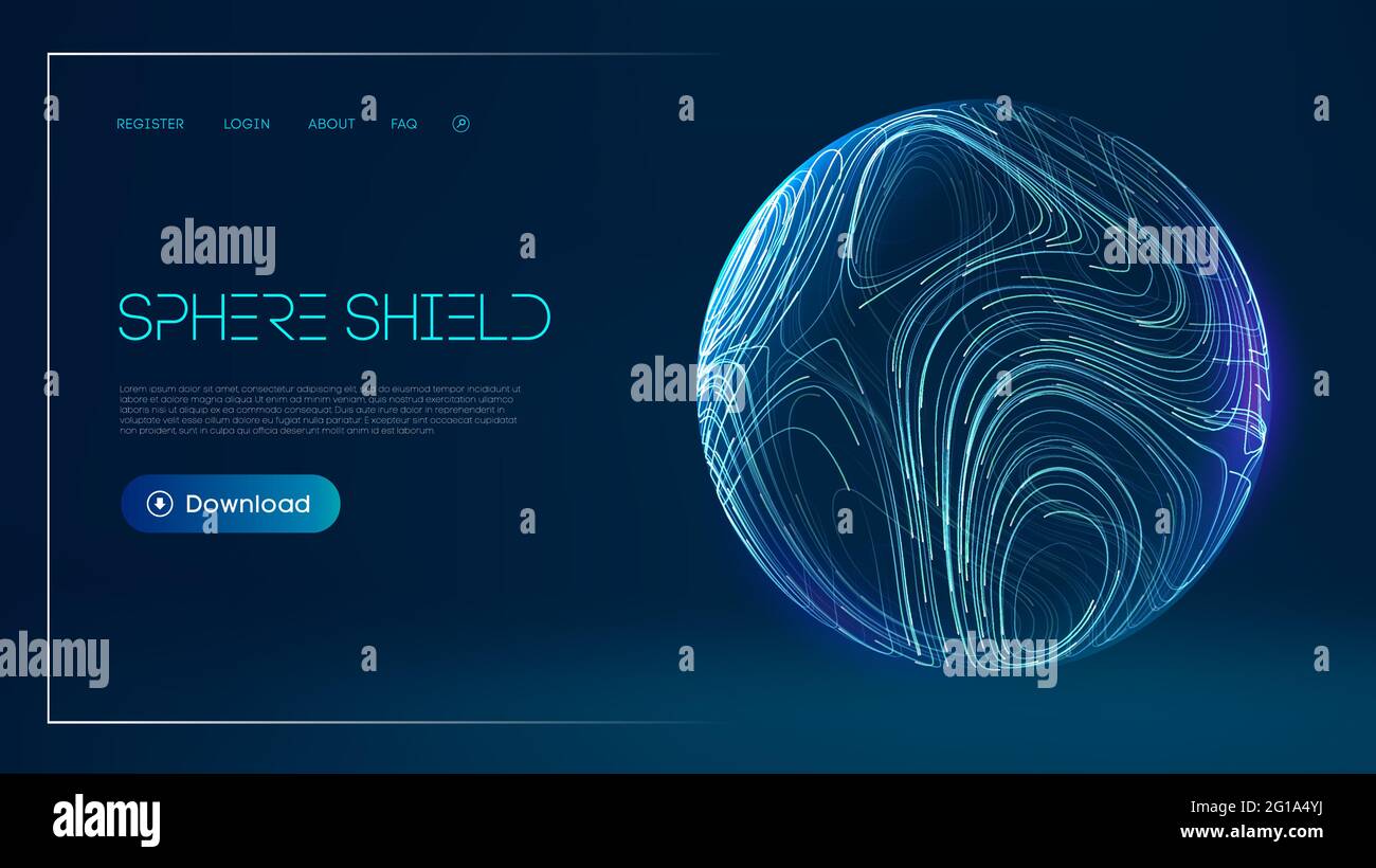 Sphere shield protect in abstract style. Virus protection bubble ...