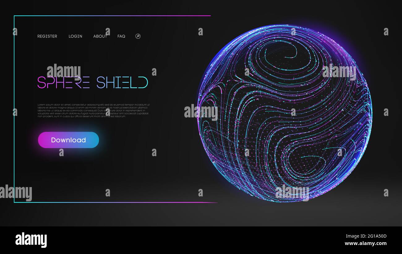 Sphere shield protect in abstract style. Virus protection bubble ...