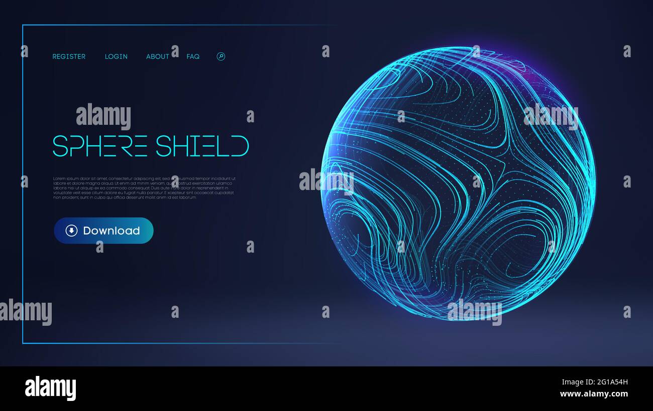 Sphere shield protect in abstract style. Virus protection bubble ...