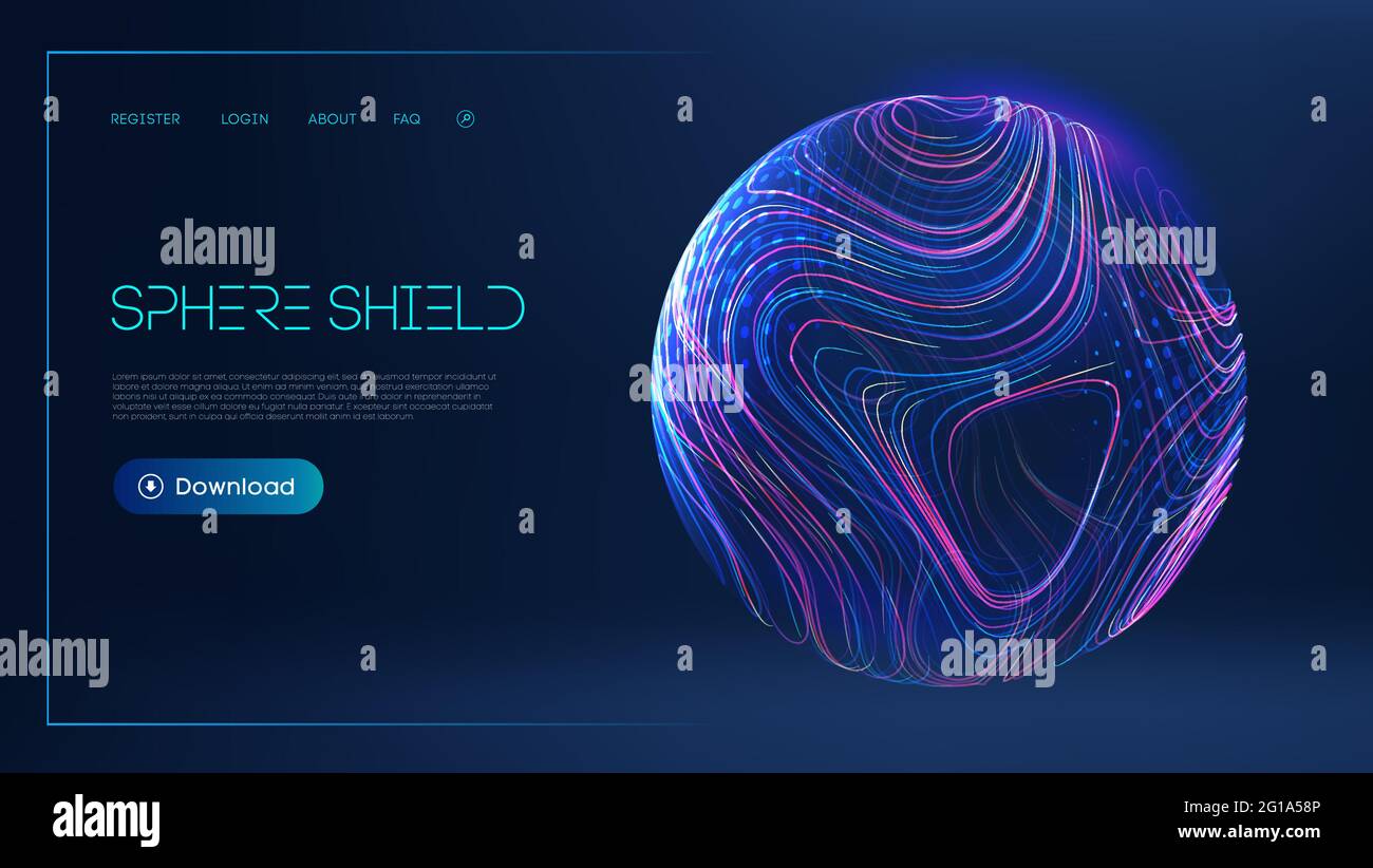 Sphere shield protect in abstract style. Virus protection bubble ...