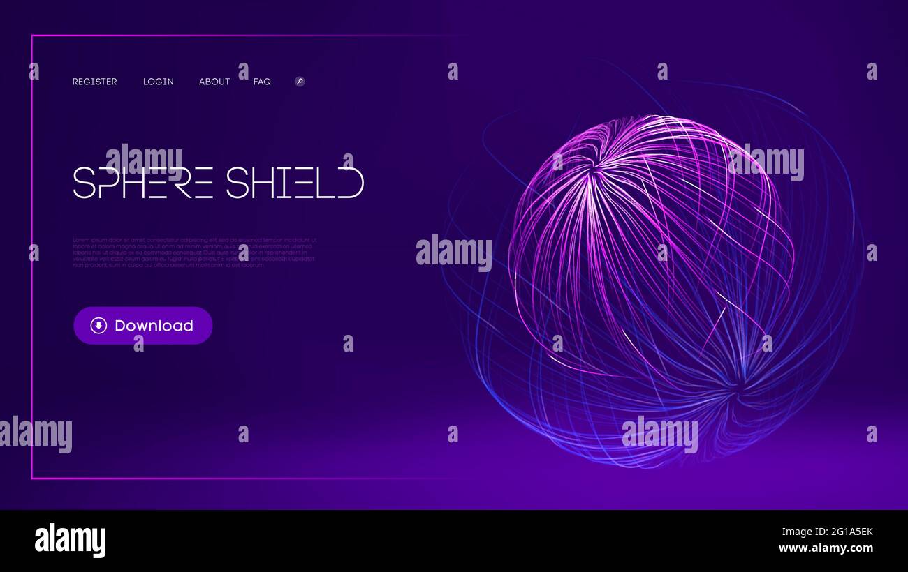 Sphere shield protect in abstract style. Virus protection bubble ...