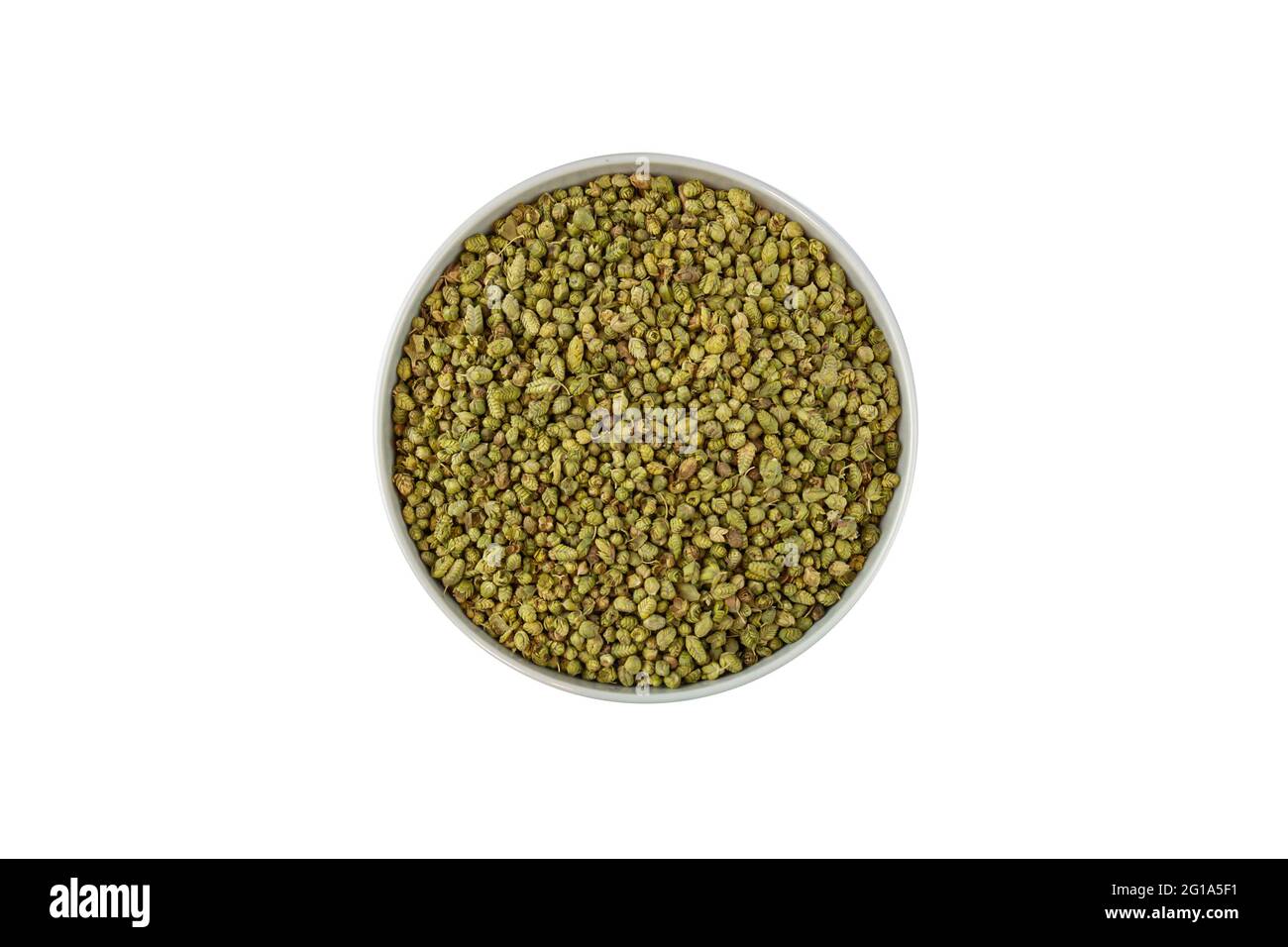 ball thyme in bowl on white background Stock Photo - Alamy