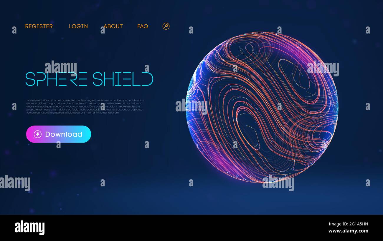 Sphere shield protect in abstract style. Virus protection bubble ...