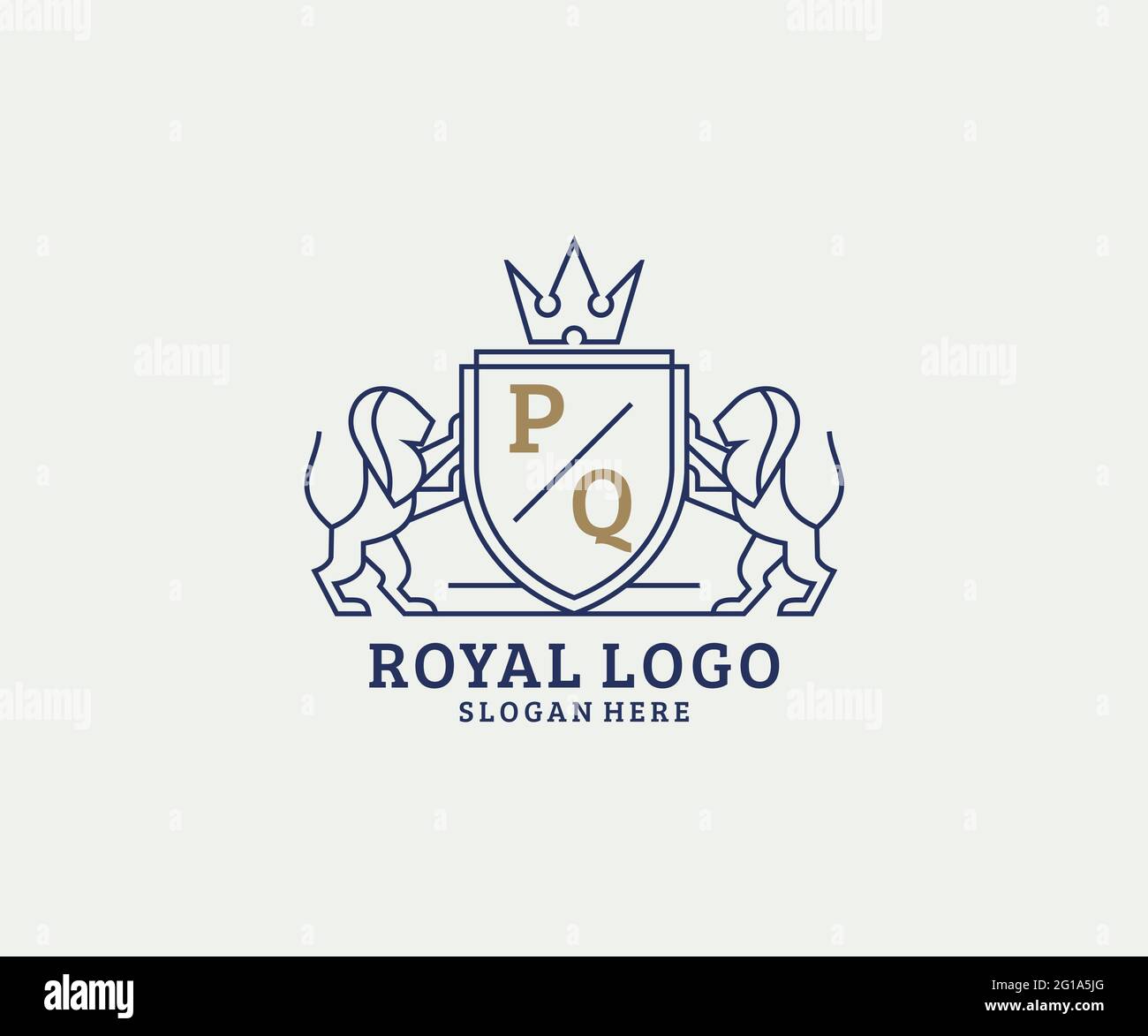PQ Letter Lion Royal Luxury Logo template in vector art for Restaurant ...