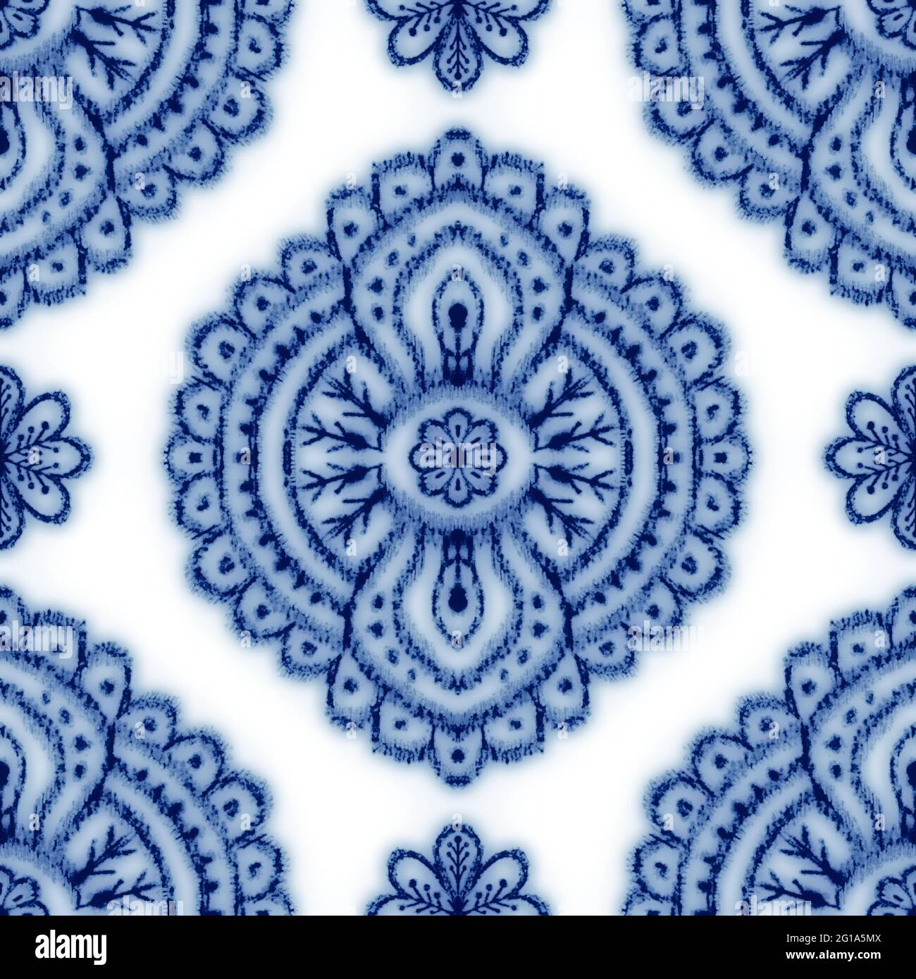 Seamless classic blue and white ceramic design Stock Photo - Alamy