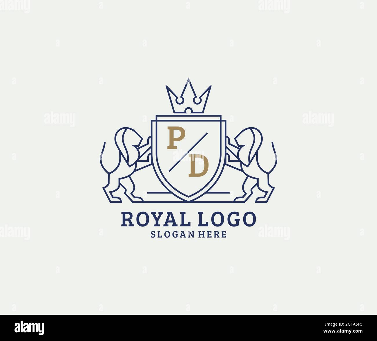PD Letter Lion Royal Luxury Logo template in vector art for Restaurant ...