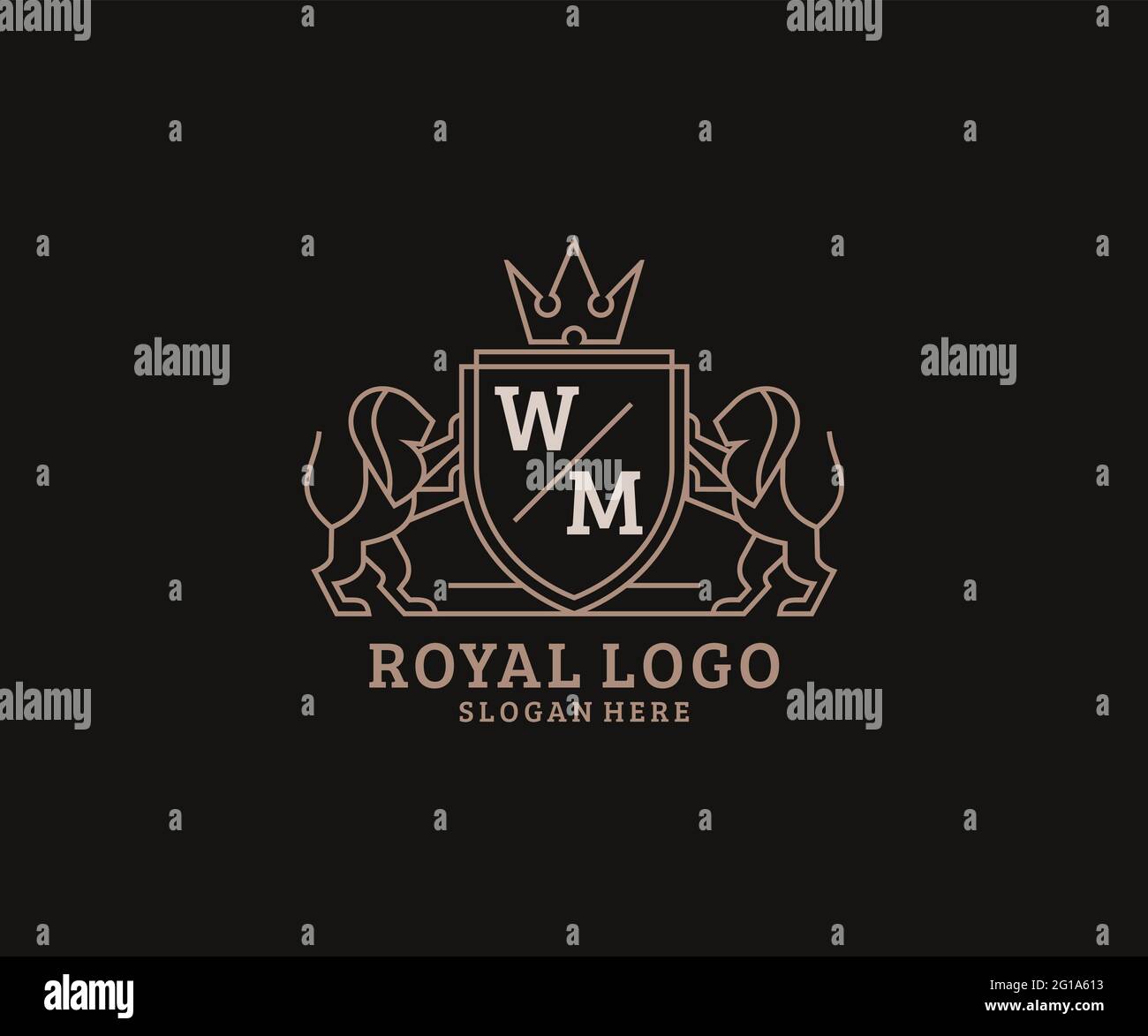 WM Letter Lion Royal Luxury Logo template in vector art for Restaurant ...