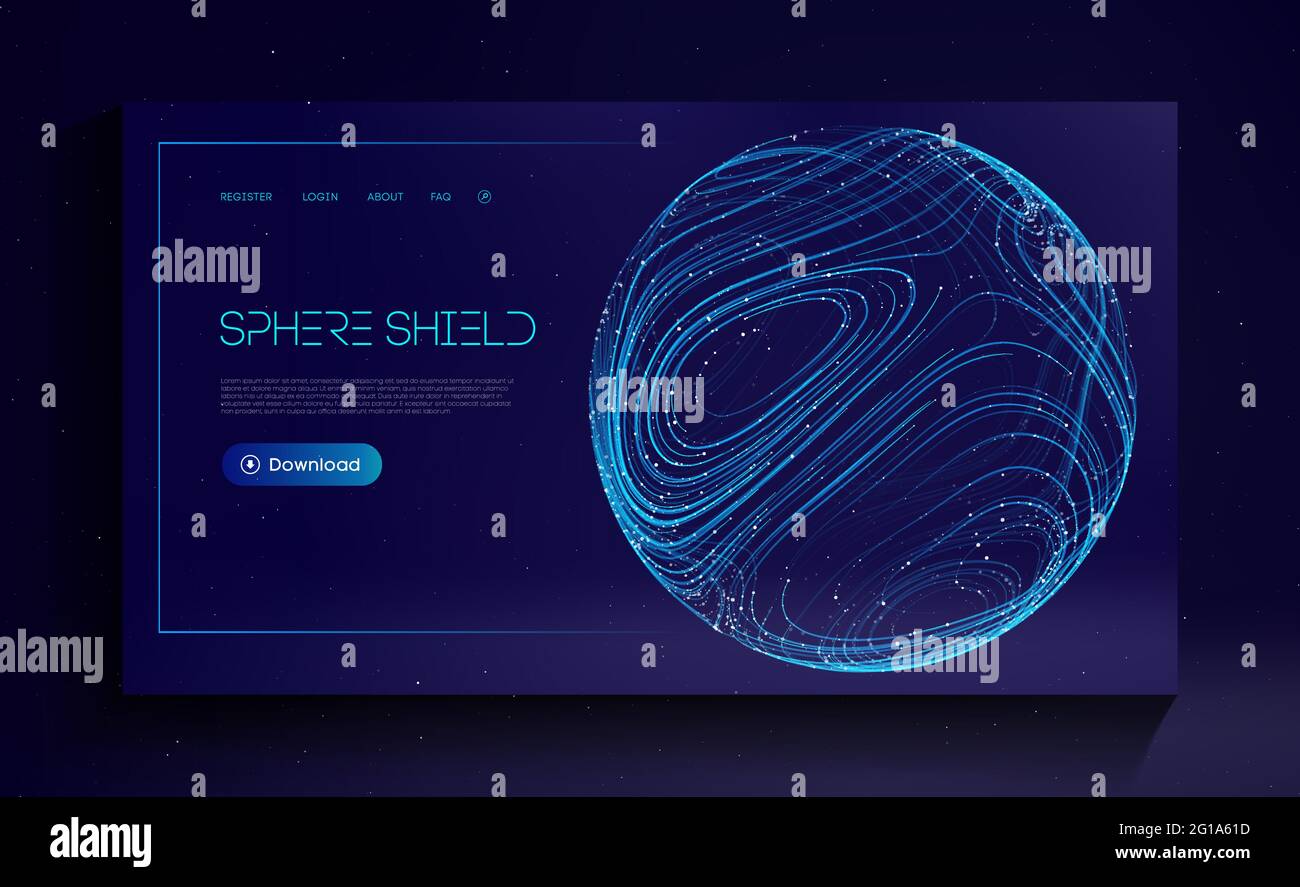 Sphere shield protect in abstract style. Virus protection bubble ...