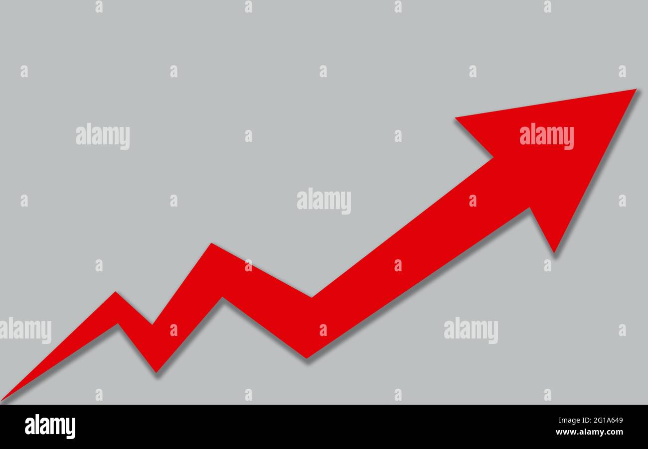 Red growth up arrow isolated, 3D rendering Stock Photo - Alamy