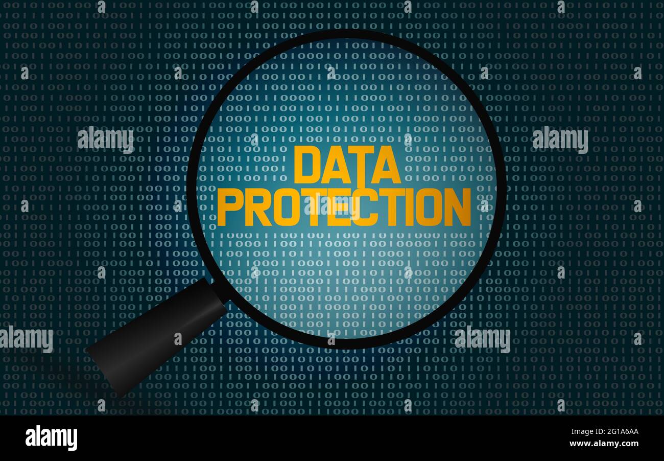 Data protection word with magnifying glass, 3D rendering Stock Photo ...