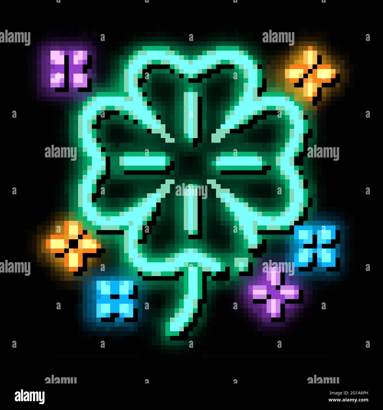 Clover neon glow icon illustration Stock Vector Image & Art - Alamy