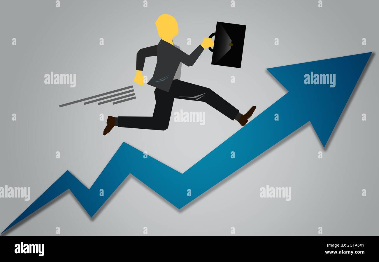 Stepping up to the top of arrow for success, 3D rendering Stock Photo ...