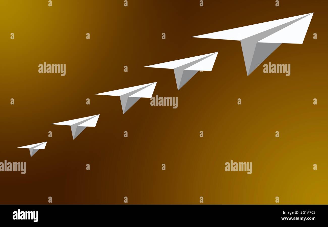 White paper airplane leadership flying, 3D rendering Stock Photo - Alamy