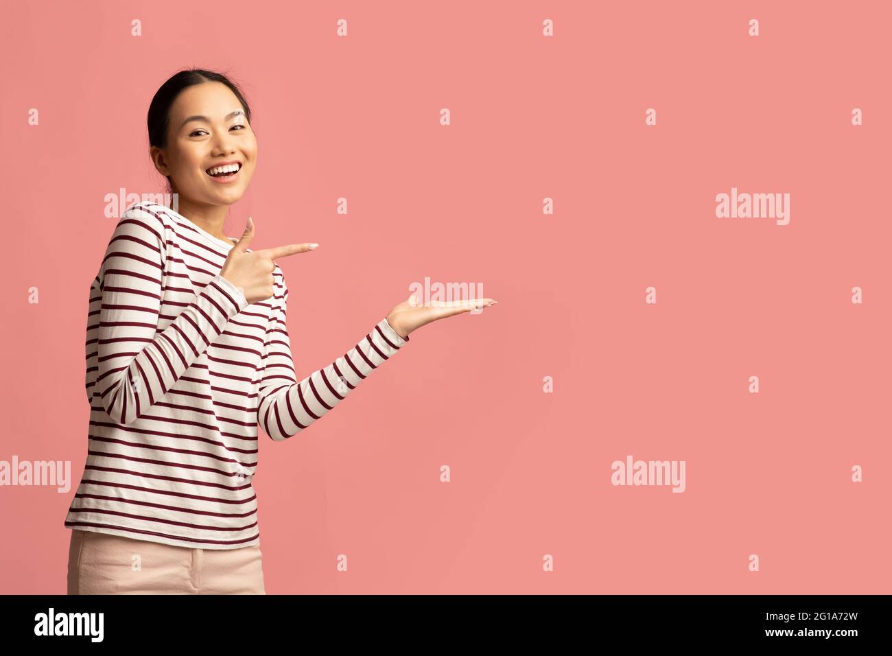 Asian woman palm hi-res stock photography and images - Alamy