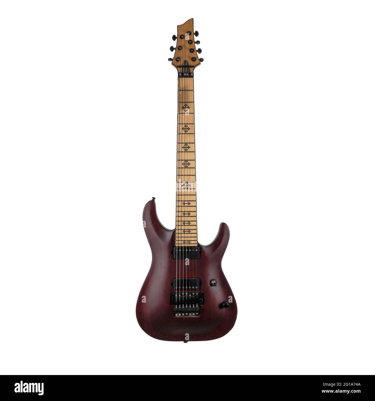 brown Electric guitar isolated over white background Stock Photo - Alamy