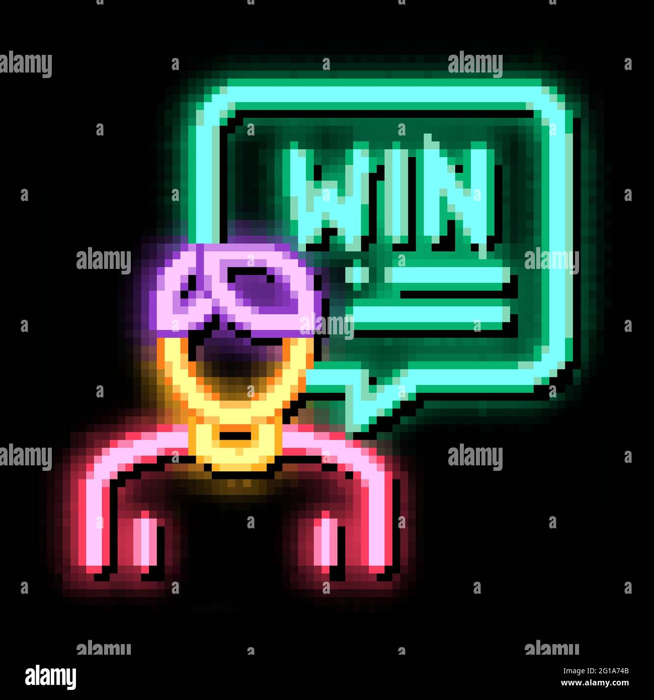 Winner Man neon glow icon illustration Stock Vector Image & Art - Alamy