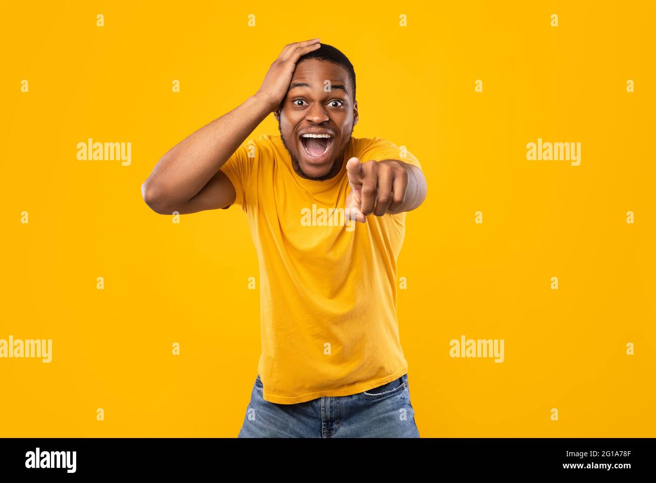 Surprised laughing excited young hi-res stock photography and images ...