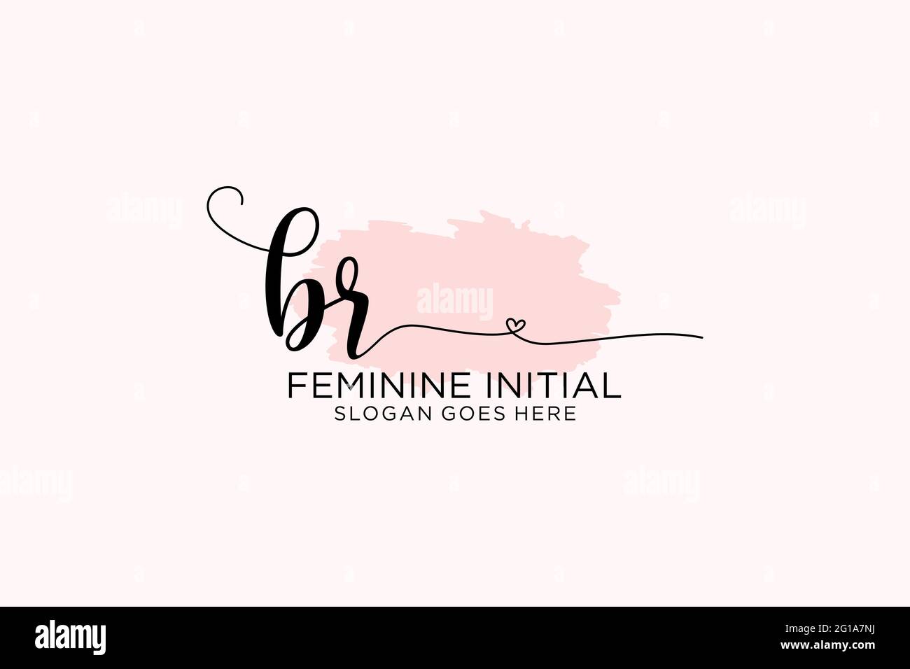 BR beauty monogram and elegant logo design handwriting logo of initial signature, wedding ...