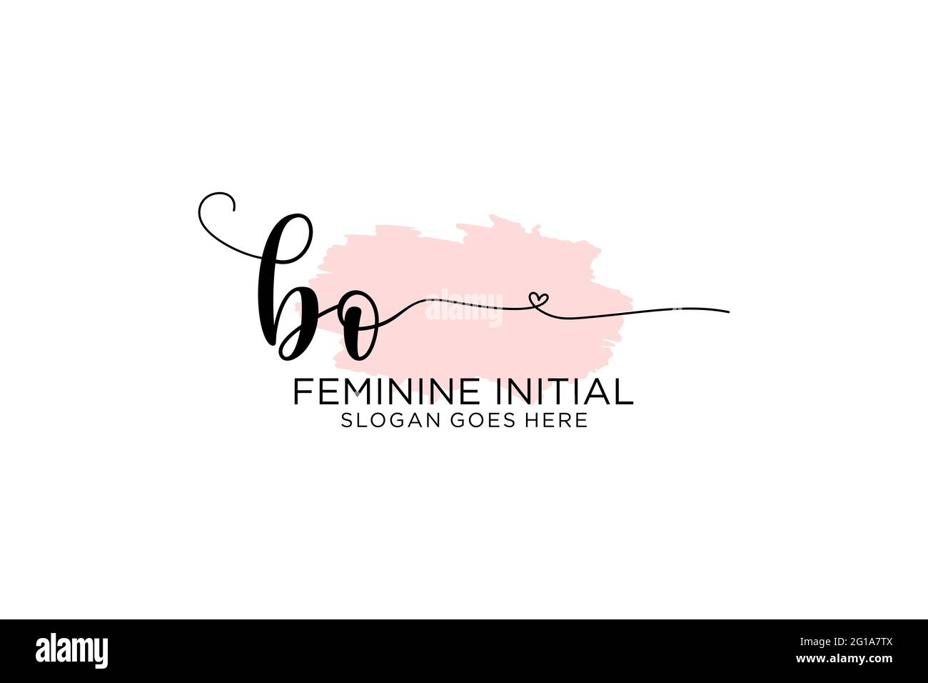 BO beauty monogram and elegant logo design handwriting logo of initial ...