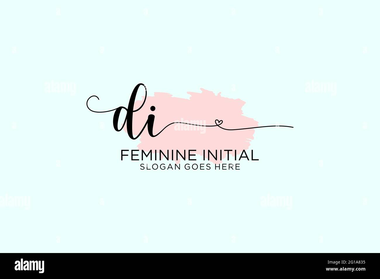 DI beauty monogram and elegant logo design handwriting logo of initial ...