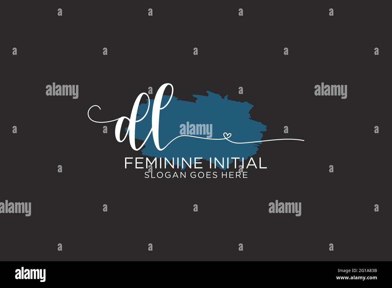 DL beauty monogram and elegant logo design handwriting logo of initial ...