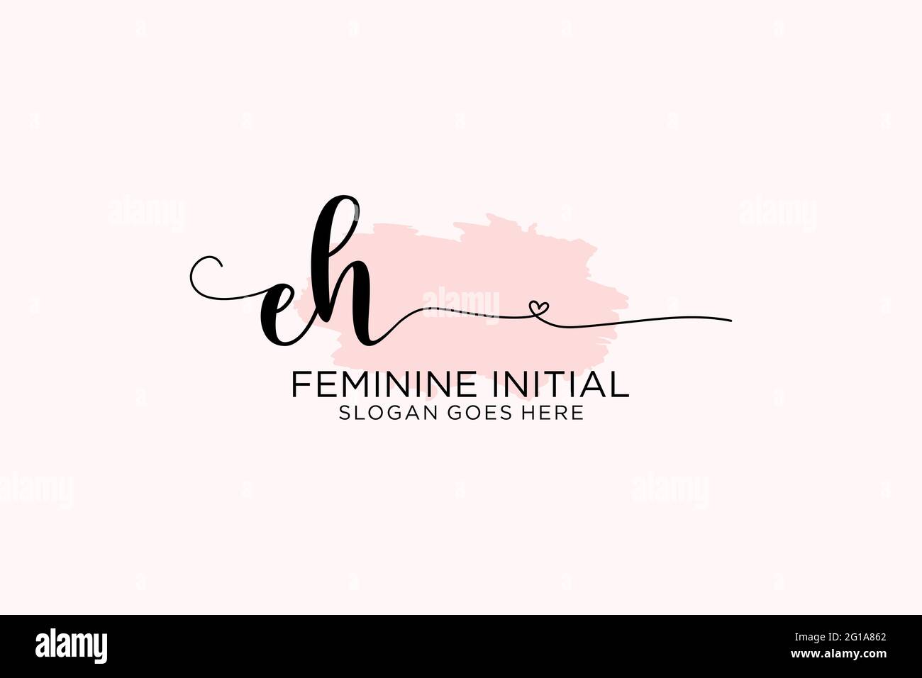 EH beauty monogram and elegant logo design handwriting logo of initial signature, wedding ...