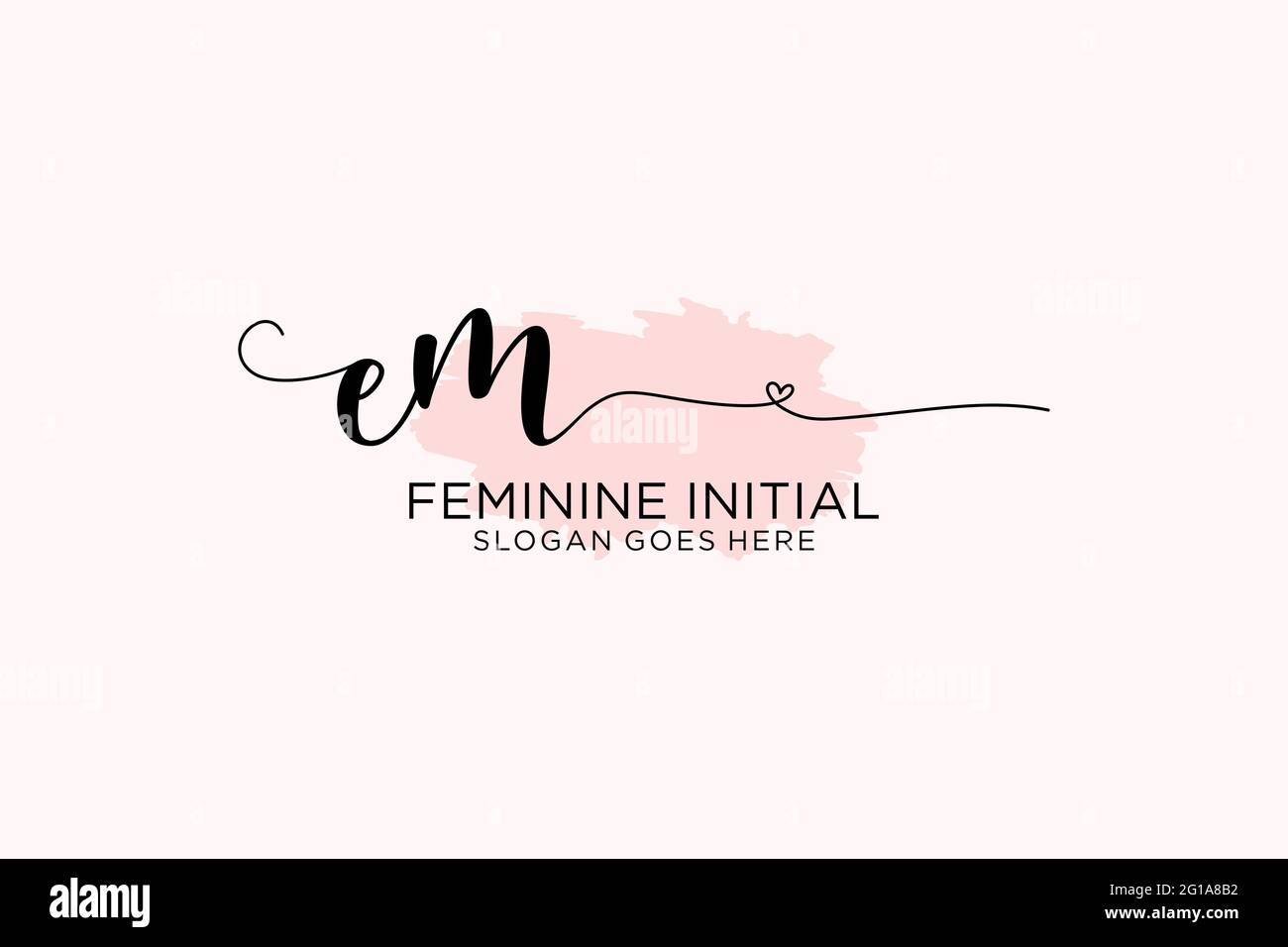 EM beauty monogram and elegant logo design handwriting logo of initial ...
