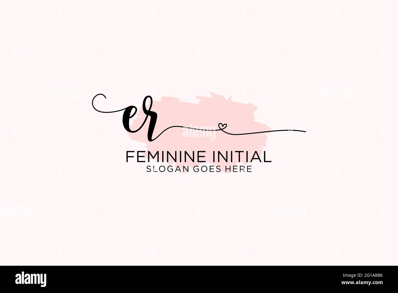 ER beauty monogram and elegant logo design handwriting logo of initial ...