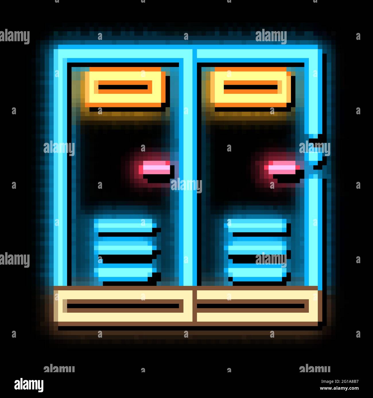 Locker Rooms neon glow icon illustration Stock Vector Image & Art - Alamy