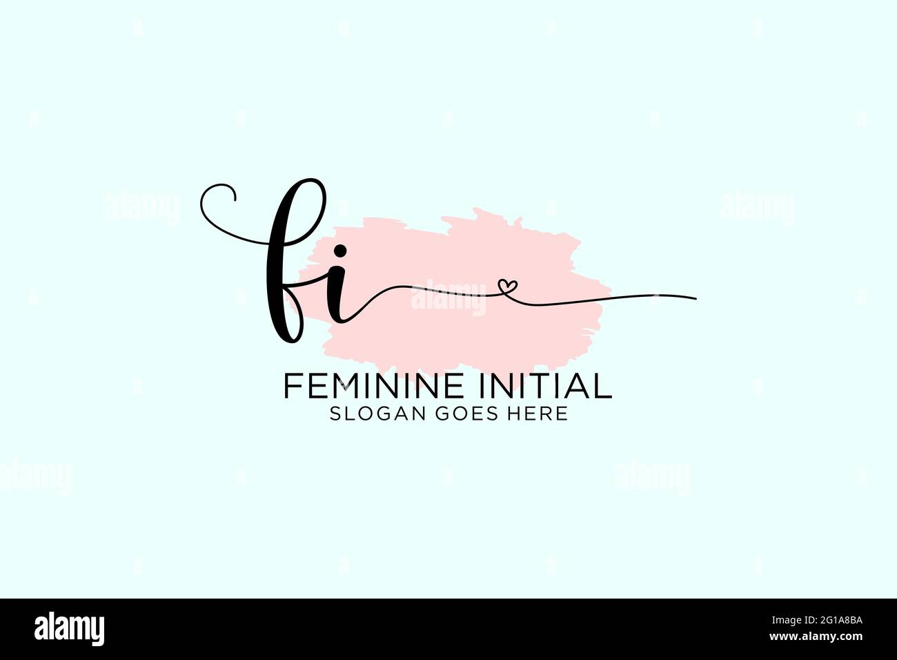 FI beauty monogram and elegant logo design handwriting logo of initial ...
