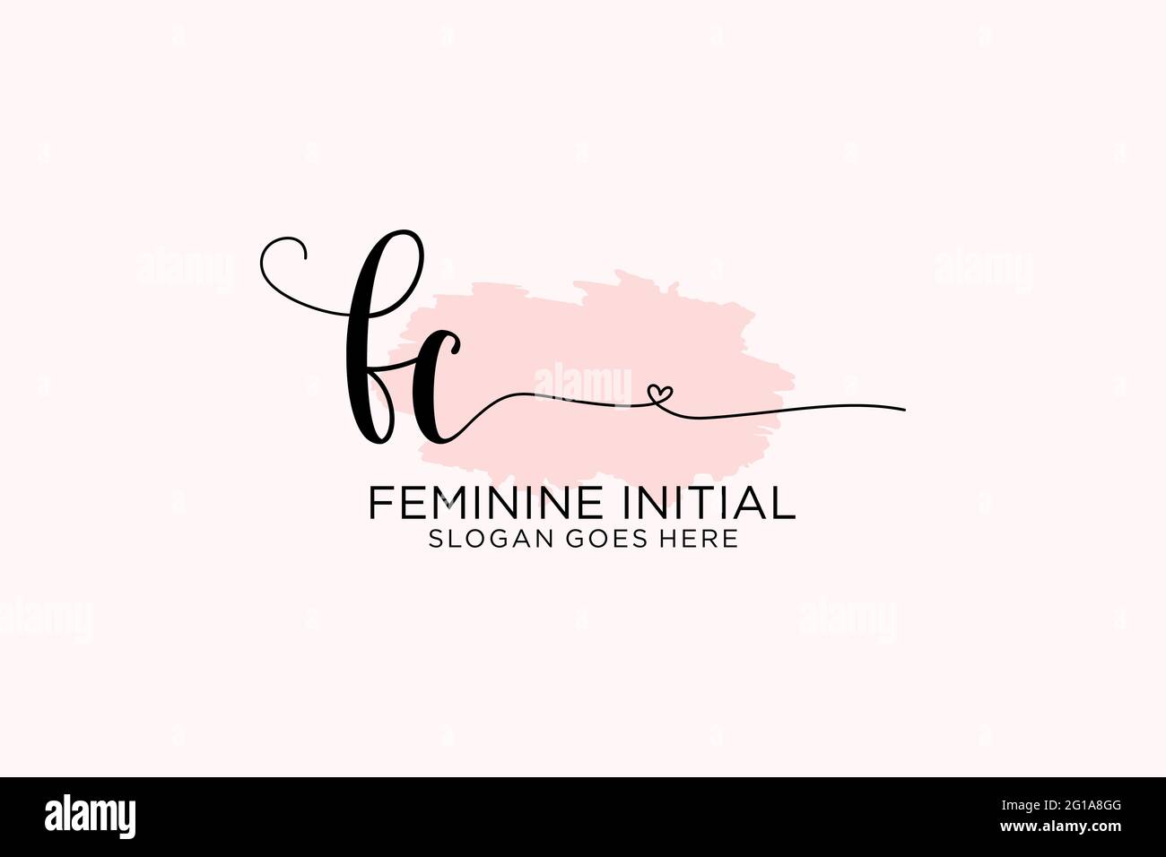 FC beauty monogram and elegant logo design handwriting logo of initial ...