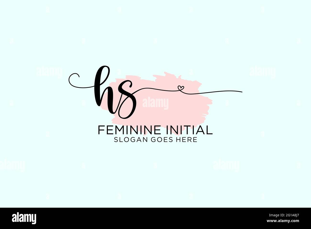 HS beauty monogram and elegant logo design handwriting logo of initial ...