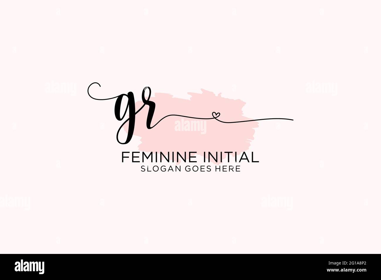GR beauty monogram and elegant logo design handwriting logo of initial ...