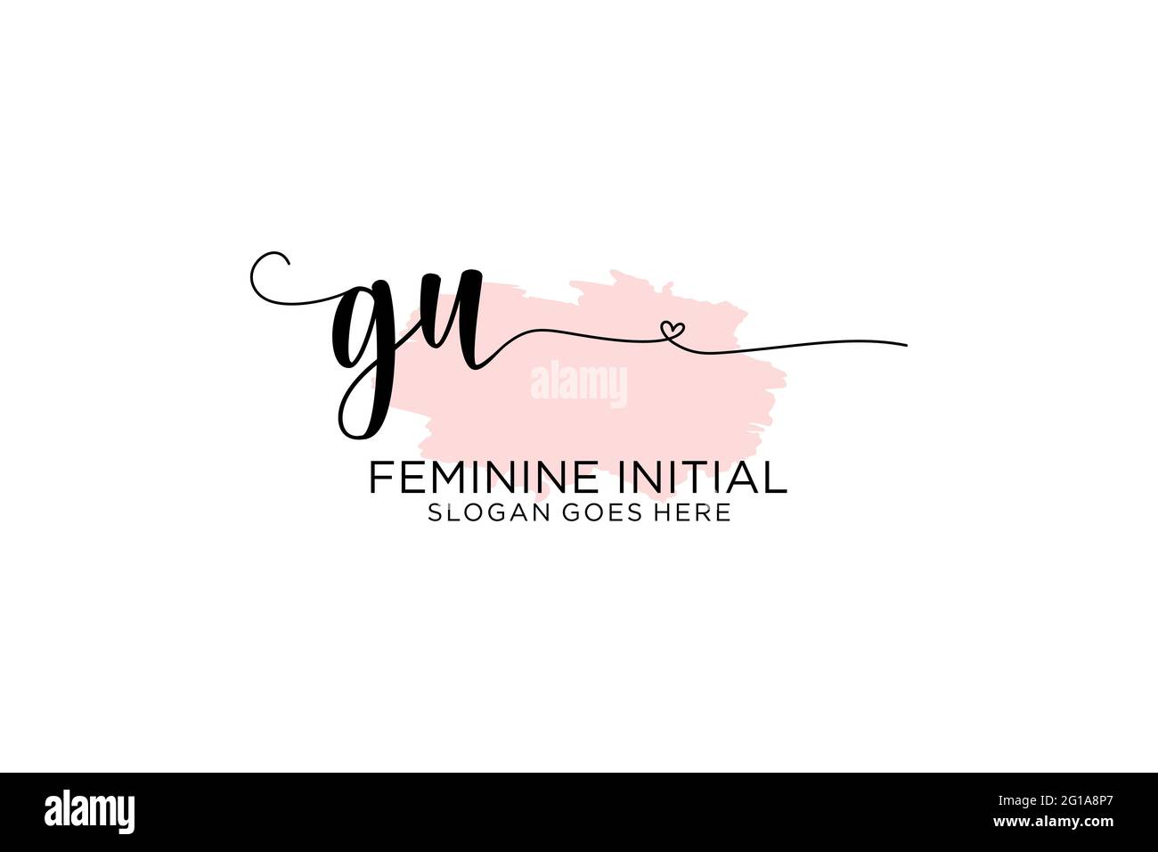 GU beauty monogram and elegant logo design handwriting logo of initial ...