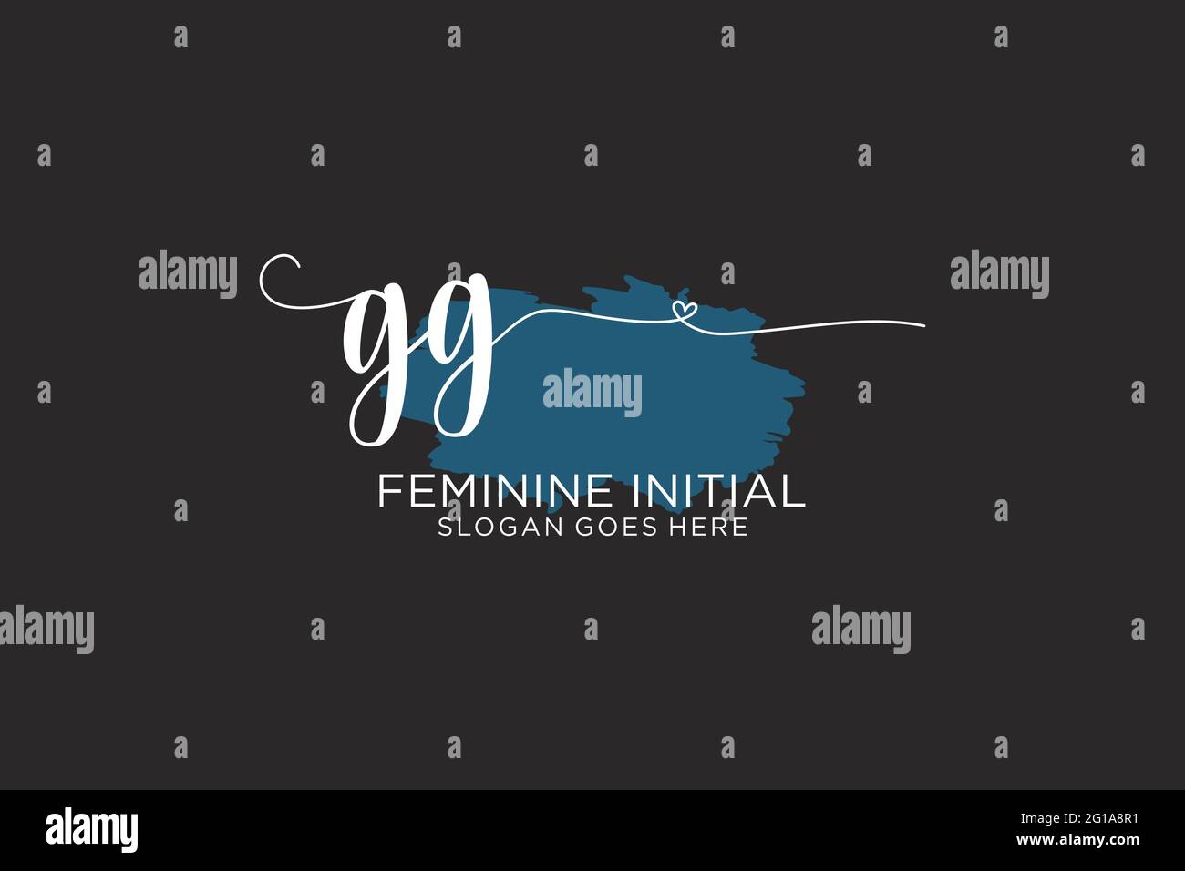 GG beauty monogram and elegant logo design handwriting logo of initial ...