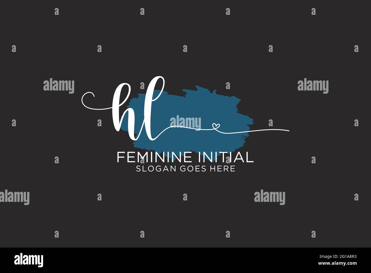 HL beauty monogram and elegant logo design handwriting logo of initial ...