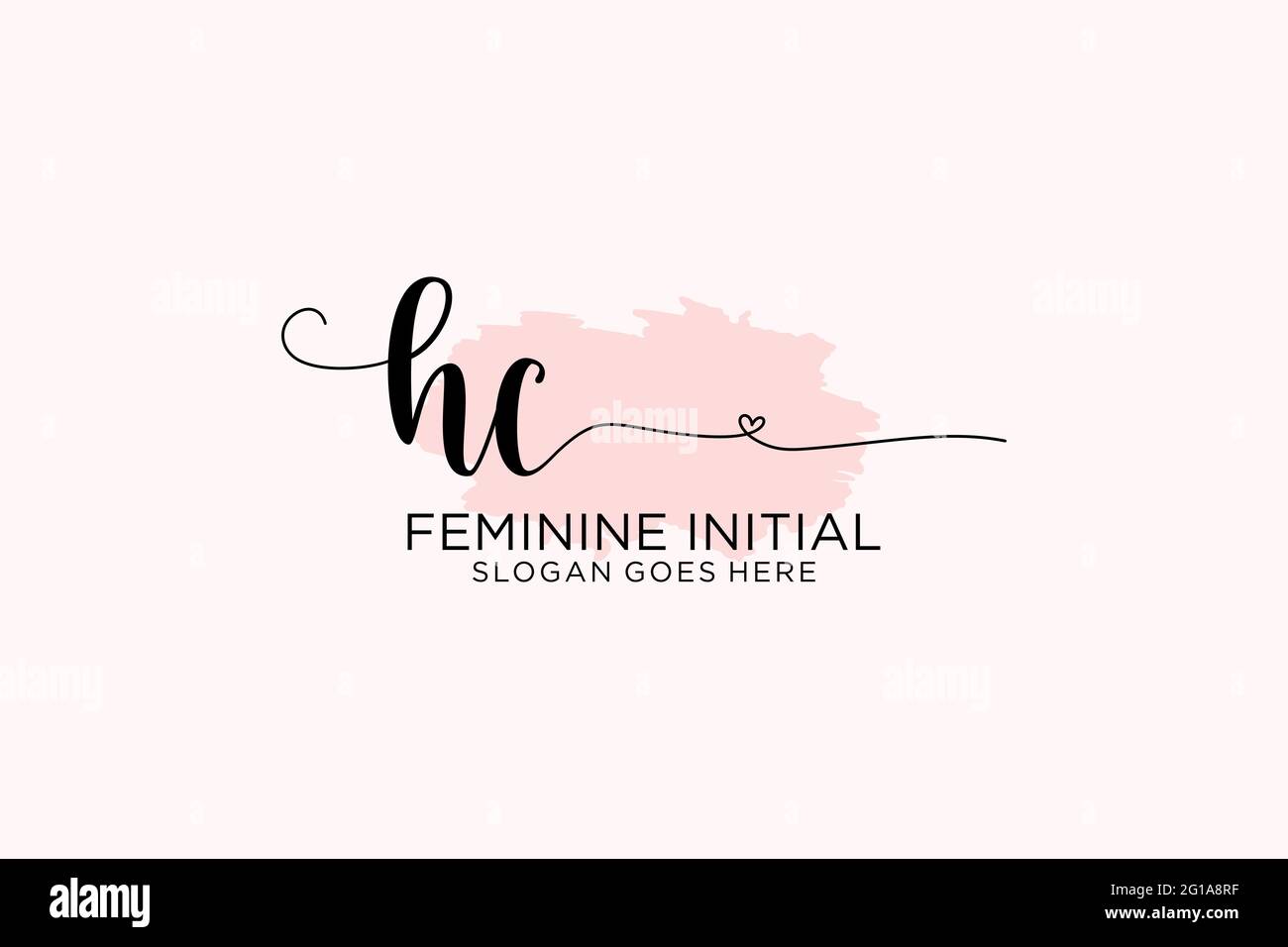 HC beauty monogram and elegant logo design handwriting logo of initial signature, wedding ...