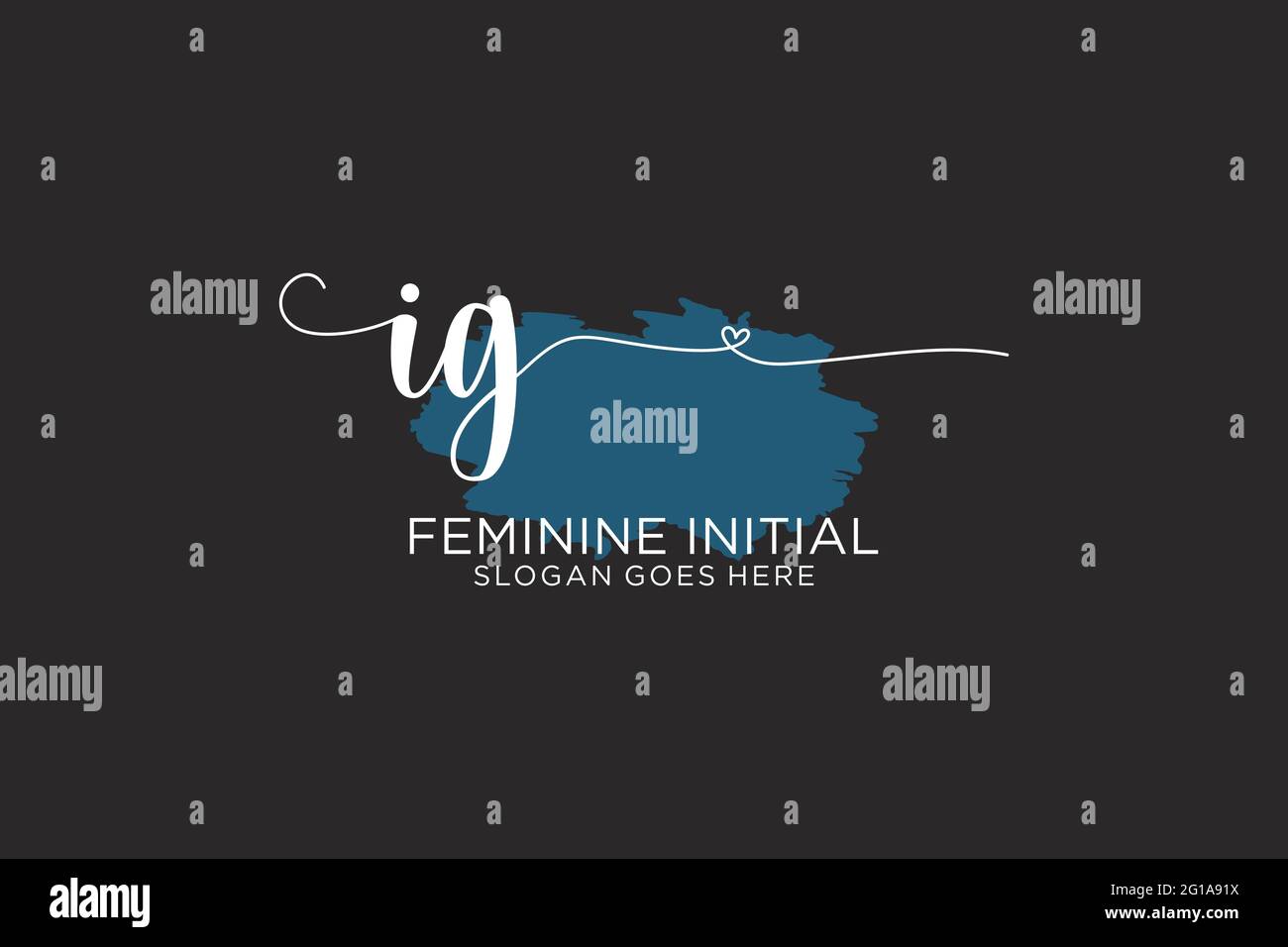 IG beauty monogram and elegant logo design handwriting logo of initial ...