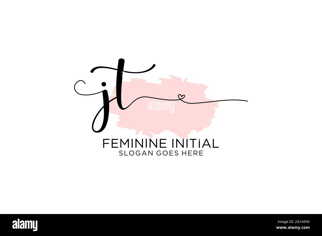 JT beauty monogram and elegant logo design handwriting logo of initial ...
