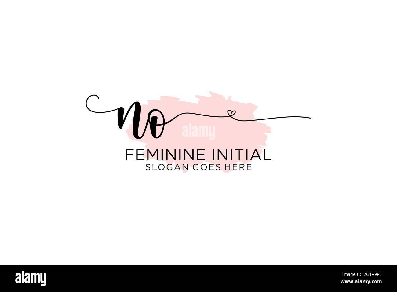 NO beauty monogram and elegant logo design handwriting logo of initial ...