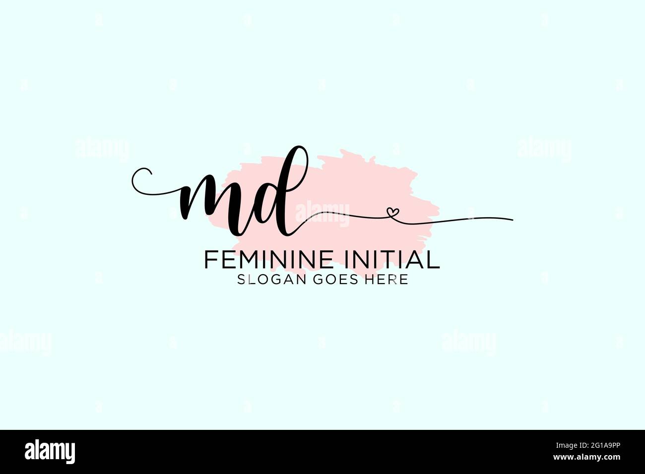 MD beauty monogram and elegant logo design handwriting logo of initial ...
