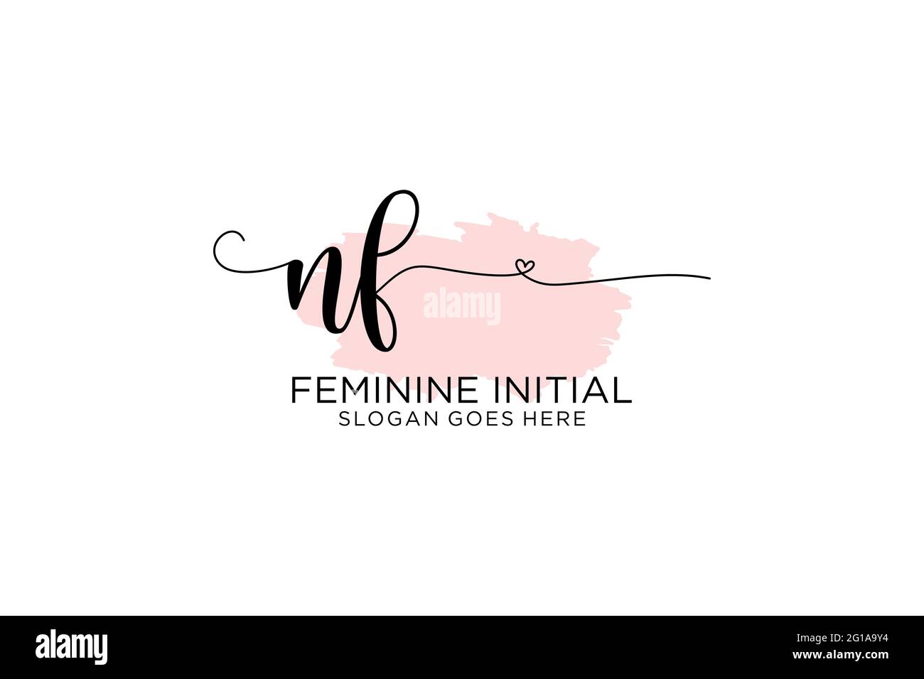 NF beauty monogram and elegant logo design handwriting logo of initial ...